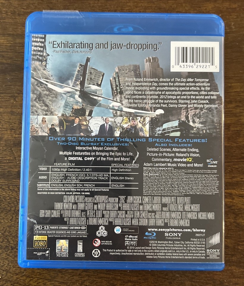 2012 (Two-Disc Special Edition) [Blu-ray] 43396292215| eBay