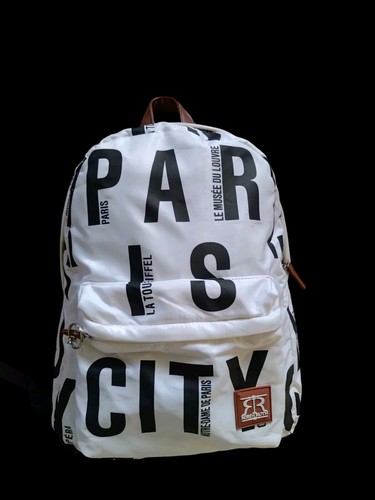 ROBIN RUTH Bold Letter - Paris Backpack Black and White | eBay