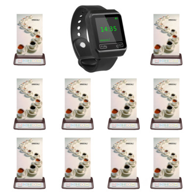 SINGCALL Wireless Calling System 1 Wrist Watch Receiver 10 Buttons for ...