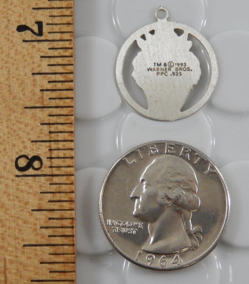 Vintage Sterling Silver Warner Bros Tasmanian Devil Disc Charm Pendant ...