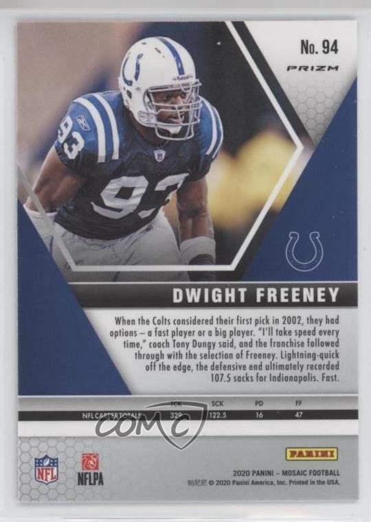 2020 Panini Mosaic Pink Camo Mosaic Prizm Dwight Freeney #94 HOF 05si ...