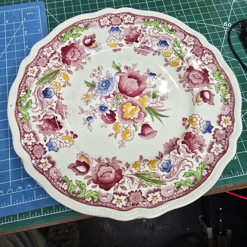 Vintage Red Rare Dorchester 10 Inch Johnson Bro Dinner Plates | eBay