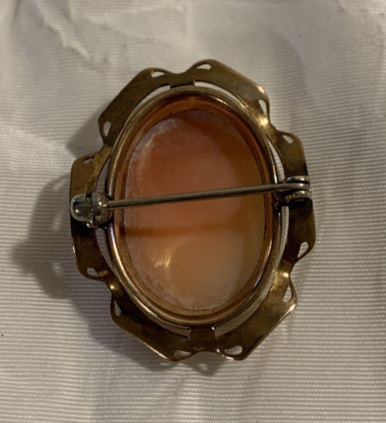 VTG Amco 1/20 12K GF Gold Filled Filigree Carved Shell Cameo Brooch Pin ...