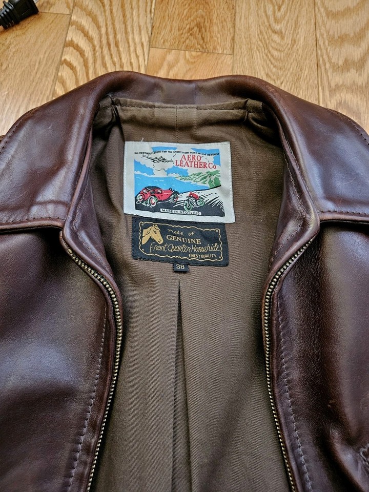 Aero Leather 1930s Cut Chromexcel Horsehide Jacket Half Belt 38 | eBay