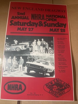 New England dragway vintage Drag Racing Poster 11x17” Reprint | eBay