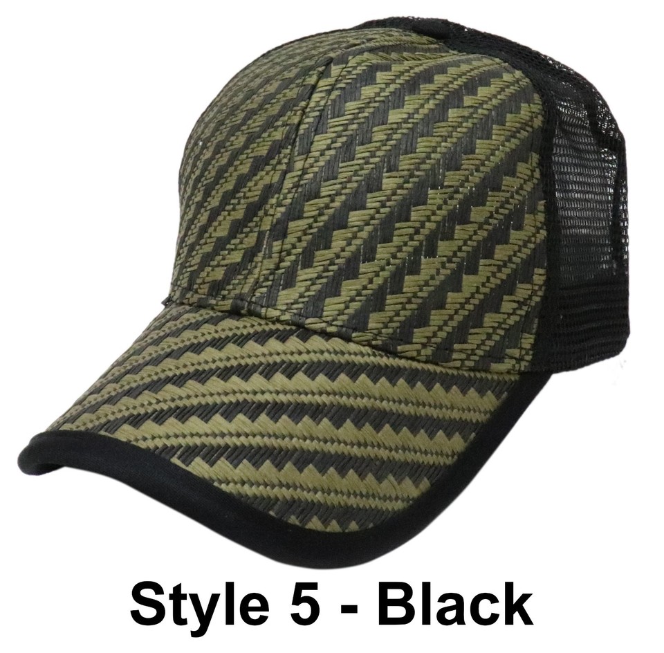 Men Women New Wicker Straw Woven Baseball Cap Curved Visor Summer Hat ...