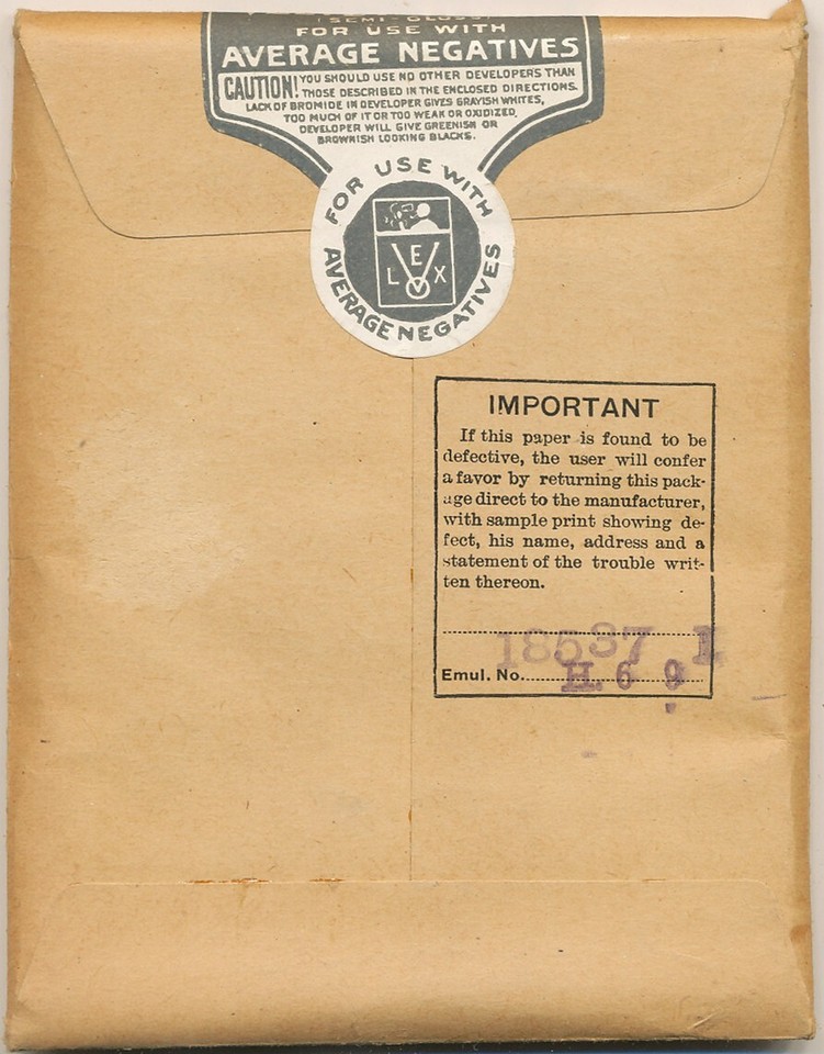 VELOX PHOTOGRAPH DEVELOPMENT PAPER ORIGINAL UNSEALED PACKAGE - DATED ...