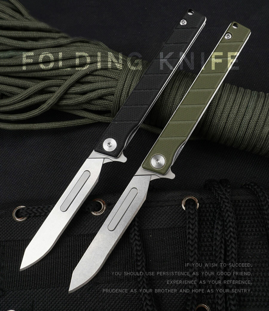 440C Blade G10 Pocket Utility Knife Scalpel EDC Outdoor Camping Folding ...