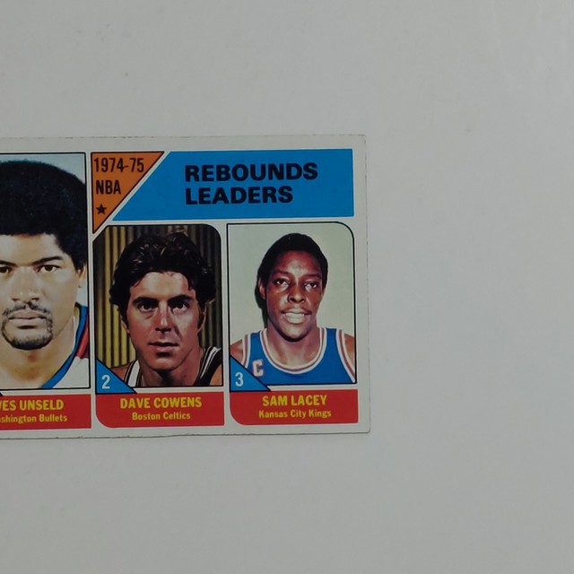 1975-76 Topps - League Leaders #4 Sam Lacy, Wes Unseld, Dave Cowens for ...