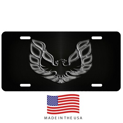 Firebird art aluminum vehicle license plate car truck SUV tag black ...