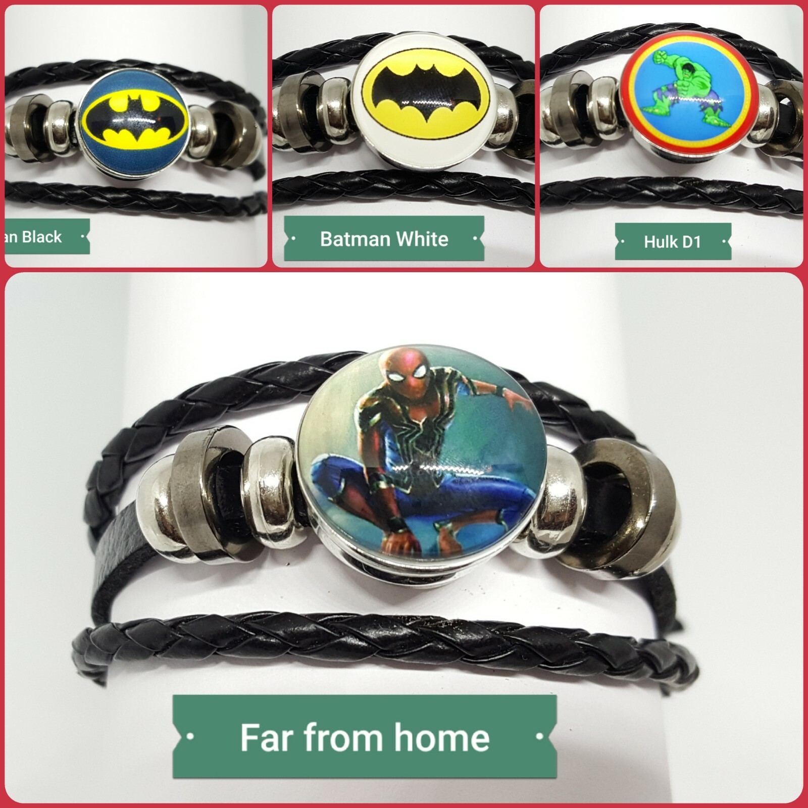 Super Hero Bracelet Wristband/ Superman/ Batman/ Flash/ Spiderman /Got ...