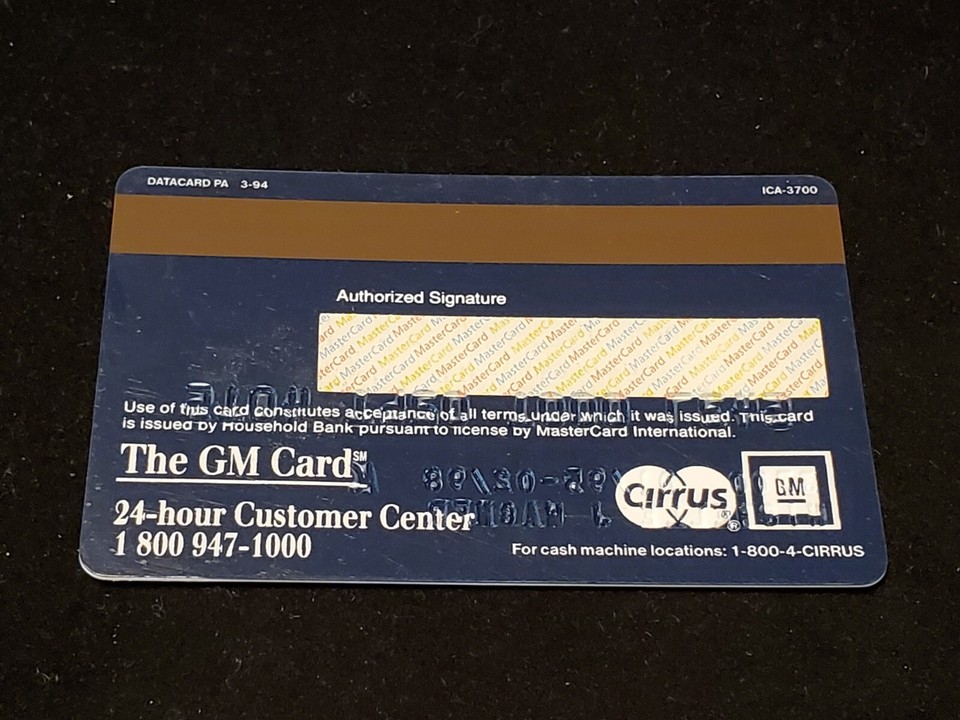 GM Mastercard Credit Card ~ exp 1998 ~ our item # cc2156 | eBay