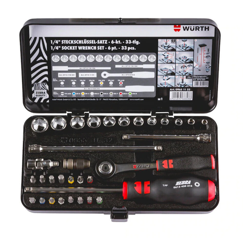 WURTH 1/4 inch socket wrench assortment set (33 pcs) - 09651132 | eBay ...