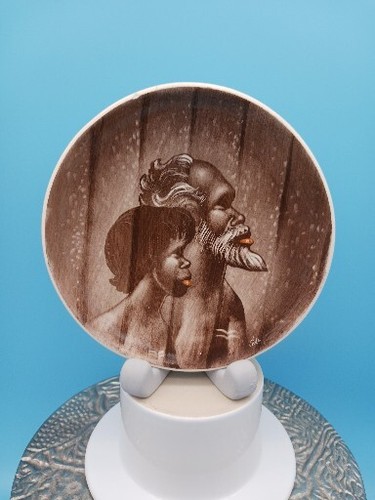 7" Aboriginal Plate Hand Etched Signed Rita | eBay