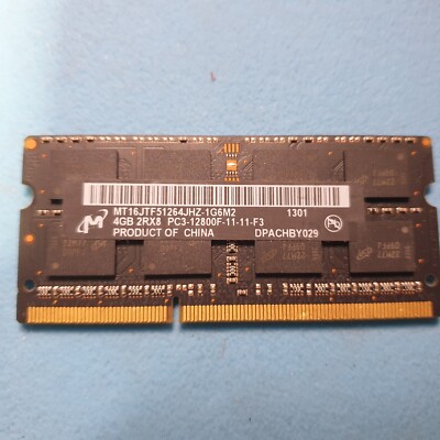 4GB MICRON DDR3 PC3 SODIMM 12800S ram memory MT16JTF51264JHZ for Apple ...