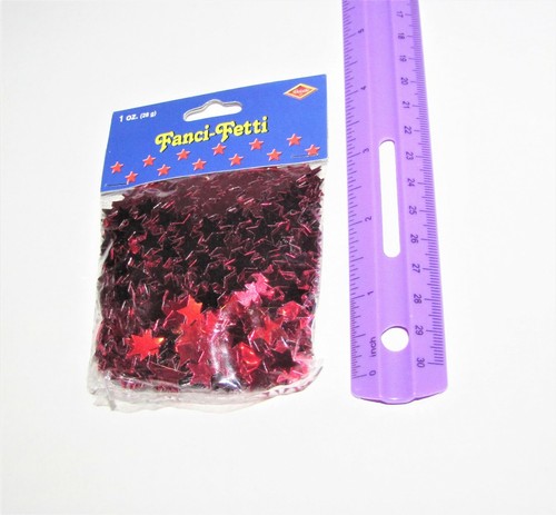 Red Metallic Confetti, Each pkg 1 oz, Stars or Hearts | eBay