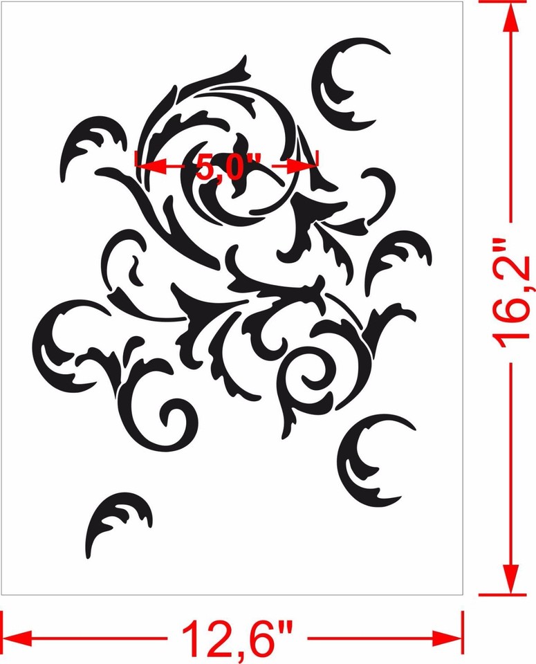 Large Floral Stencils Classic Pattern for Wall Painting Crafting | eBay