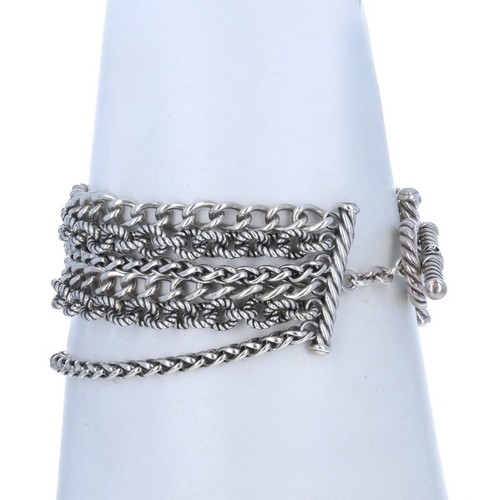 David Yurman Multi Chain Toggle Bracelet 7 1/4" - Sterling Silver 925 | eBay