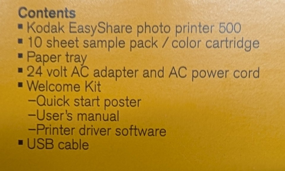 Kodak EasyShare Photo Printer 500 - NEW IN BOX WITH FACTORY SEALS ...