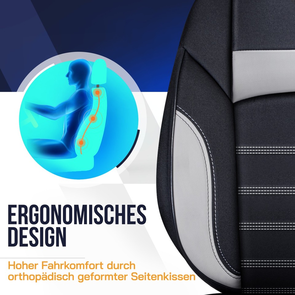 Copri Sedili Auto Per Fiat Punto In Nero Grigio | eBay