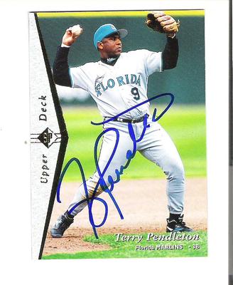 Terry Pendleton AUTOGRAPHED 1995 UD SP SILVER CARD SIGNED FLORIDA ...