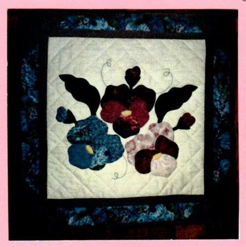 Pansy Wall Quilt Pattern Cottage Country Primitive Flower Blooms | eBay