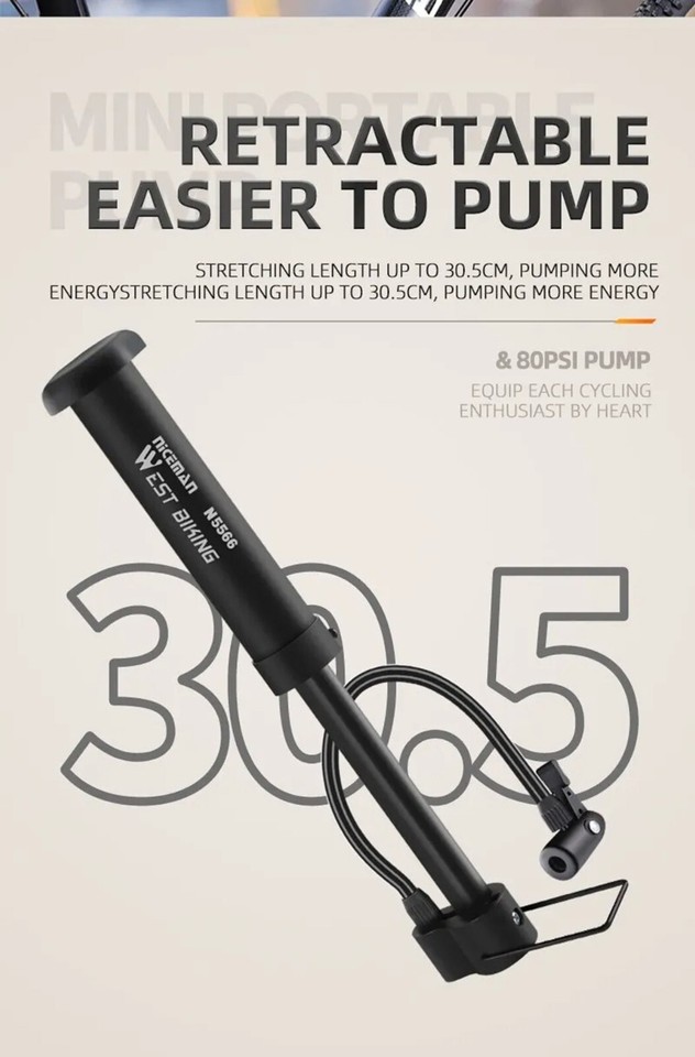 Portable Mini Bicycle Pump Bike Air Pump Balloon Tire Inflator Schrader Valve | eBay