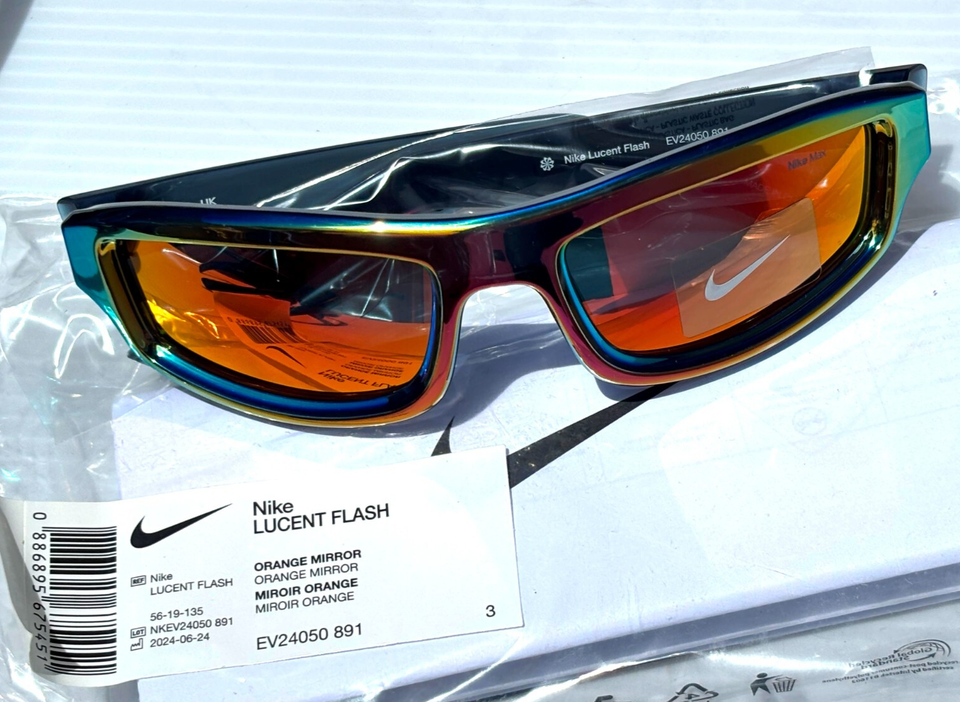 NEW Nike LUCENT FLASH Orange Mirror UV PROTECTIVE Orange Sunglass ...
