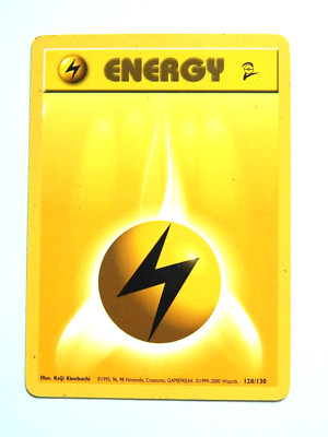 Lighning Energy 128/130 MP Pokemon Card Base Set 2 2000 Lighning Common ...
