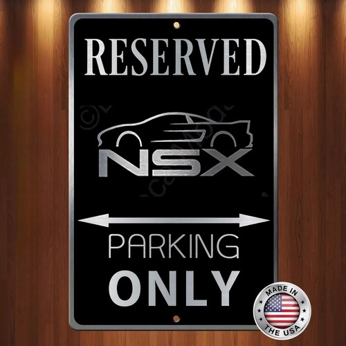 Acura NSX Black on Brushed etched Aluminum Parking only Sign 8" x 12 ...