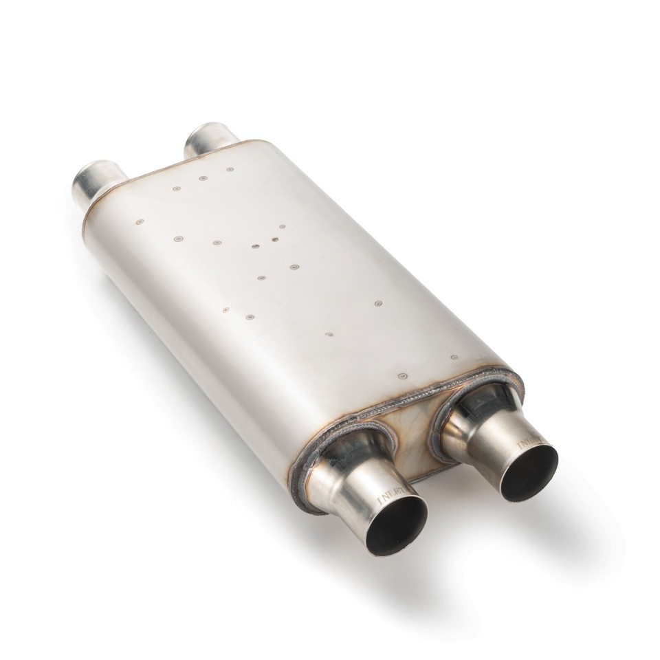Exhaust Muffler Resonator 2.25" Dual In / 2.25" Dual Out Original Color ...