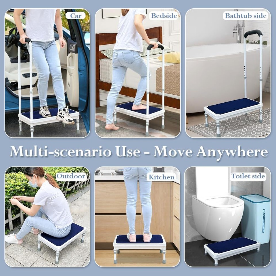 Bed Steps for High Beds for Adults Step Stool for Bedside 3-in-1 Foot ...