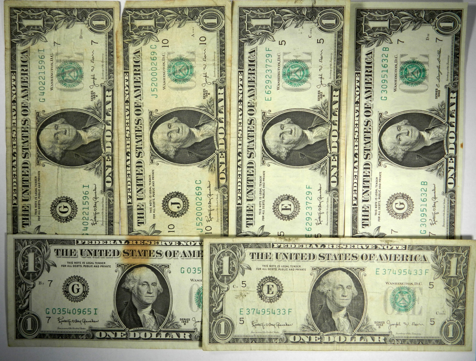 1963-B $1 One Dollar Bill Federal Reserve ~ "Barr" Note ~ Circulated | eBay