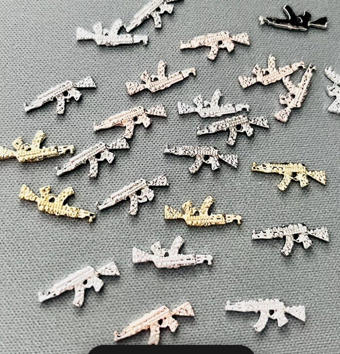 Bling Look Guns 8 Pieces Mixed Tones nail Charms | eBay