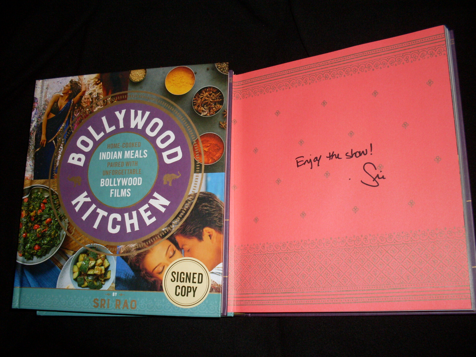 Sri Rao signed Bollywood Kitchen Indian Meals 1st printing hardcover ...