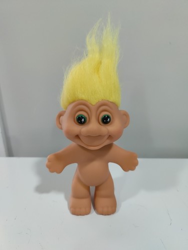Vintage 1992 Troll Yellow Hair Green Star Eyes "Talking" Rubber Body ...