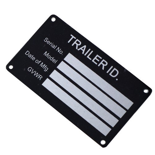 Blank TRAILER VIN ID PLATE DATA TAG SERIAL MODEL NUMBER IDENTIFICATION ...