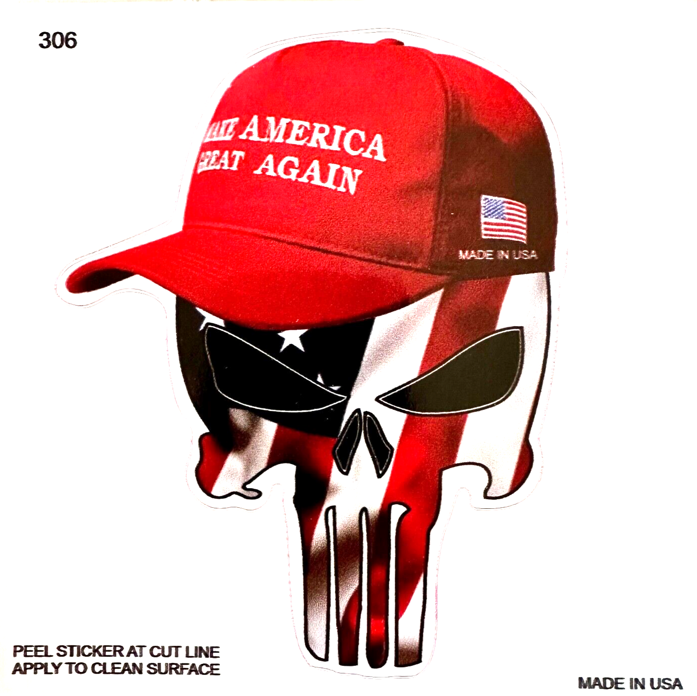 Trump Punisher Wearing..2024..MAGA..Hat..Truck Decals Sticker (3 Pack ...