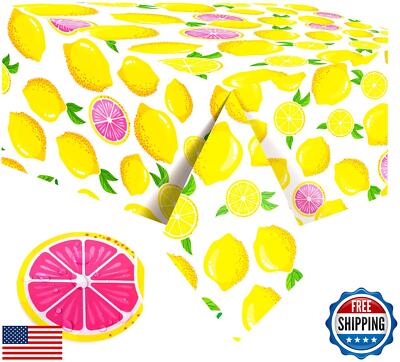 Lemon Tablecloth 108"x54" Lemon Party Decoration Disposable Summer ...