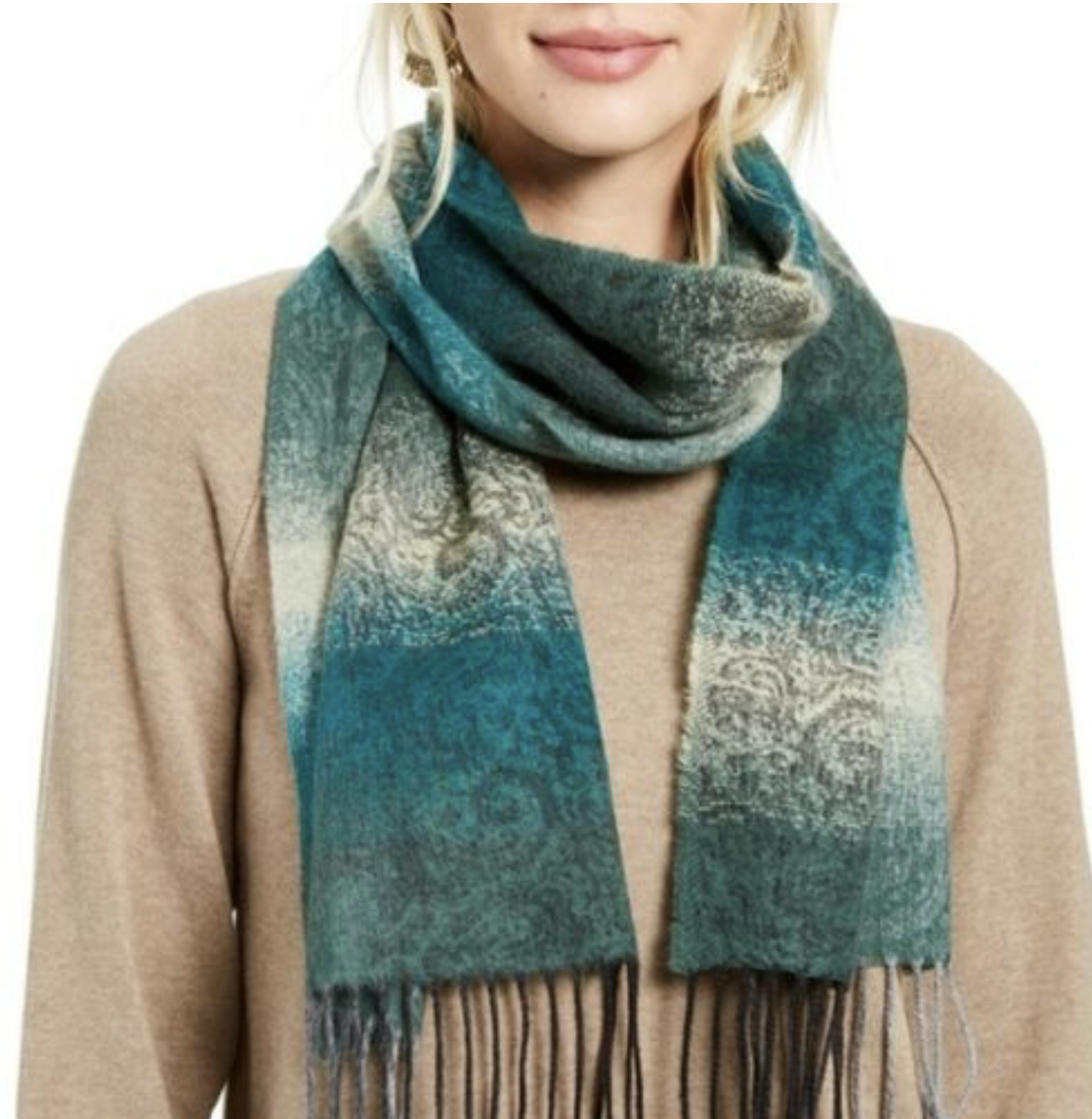 Cejon Fringe Italian Scarf Green One Size for sale online | eBay