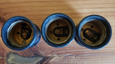 Lot of 3 Vintage Black Plastic Industrial Light Sockets VGC | eBay