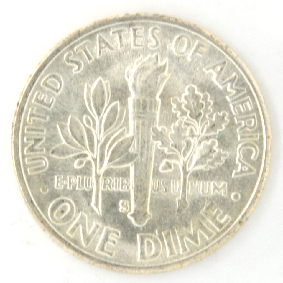 1949 S Roosevelt Dime US 10 Cent 90 % Silver Coin San Francisco Mint ...