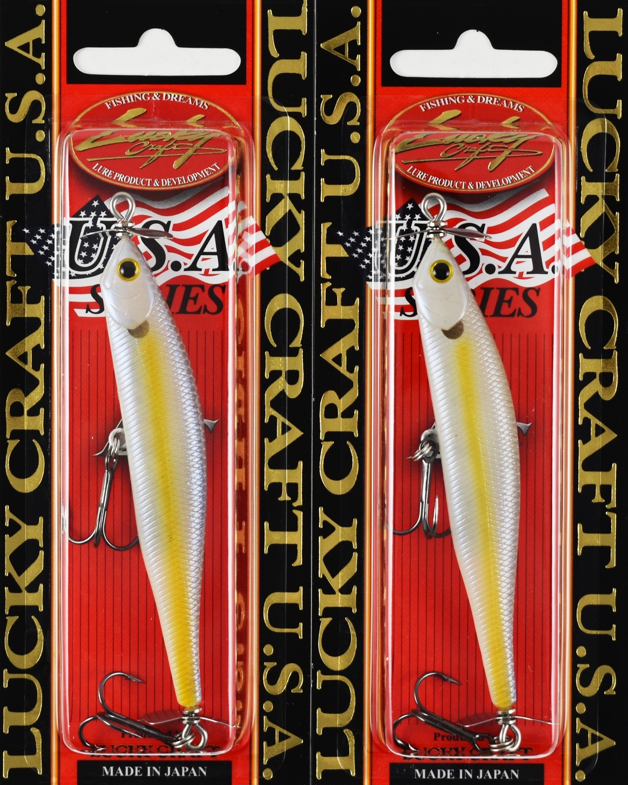 (LOT OF 2) LUCKY CRAFT SCREW POINTER 90 1/2OZ PTSC90-250 CHARTREUSE ...