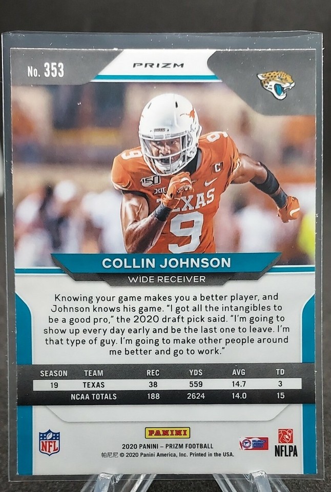 2020 Panini Prizm Collin Johnson Rookie Card #353 Red White & Blue ...