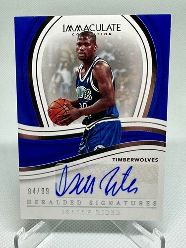 Isaiah Rider 2022-23 Panini Immaculate Heralded Signatures Auto /99 IHS ...
