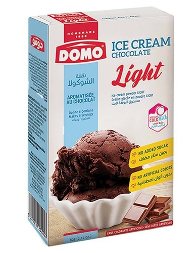 Domo Ice Cream Powder Light Chocolate Flavor Healthy Snack ( 50 gram ...