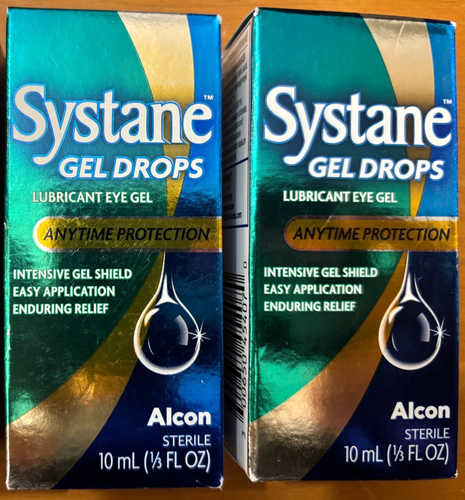SYSTANE GEL DROPS Dry Eye Relief 10mL Day Night*LOT OF 2* EXP: 11/2025 ...