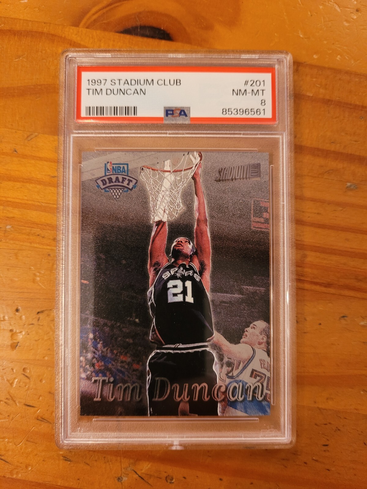 1997-98 Stadium Club #201 Tim Duncan Rookie Card PSA 8 NM-MT HOF Spurs ...