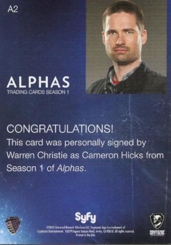 Alphas Season 1 Warren Christie as Cameron Hicks Autograph Card A2 | eBay