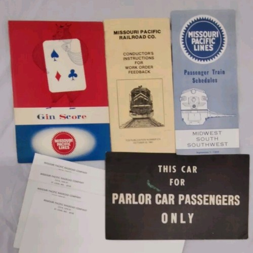 Missouri Pacific Railroad Lot Timetable Conductors Flyer Gin Score ...